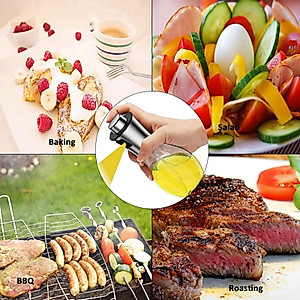 Oil Sprayer for Cooking, Portable Oil Spray Bottle,200ml Glass Olive Oil Sprayer Mister with Funnel for Baking, BBQ, Salad, Air Fryer, Roasting