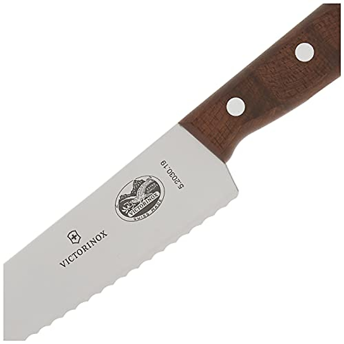 Victorinox 7-1/2-Inch Wavy Edge Chef's Knife/Carver, Rosewood Handle