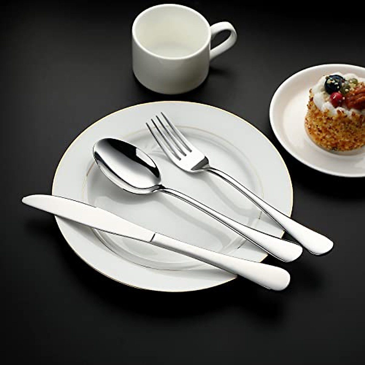 Wyt Dinner Knives Set of 8, Stainless Steel 8 Piece Dinner Knife, Silverware Cutlery Table Knives 9.1-Inch, Mirror Polish and Dishwasher Safe