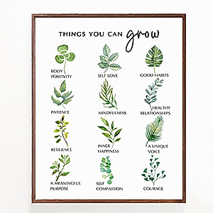 Self Growth Print Mental Health Wall Decor Mindfulness Art Print Therapy Office Decor Counselor Office Wall Art Self Development Poster No Framed (11X14 INCH)