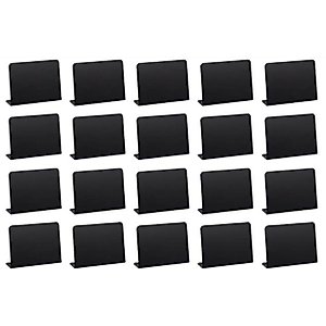 Mini Chalkboard Signs, 20 Pack Acrylic L-Shaped Desktop Message Board Sign Chalkboard 3x4 inch for Food Display Party Buffet Wedding Coffee Shop Bakery Restaurant