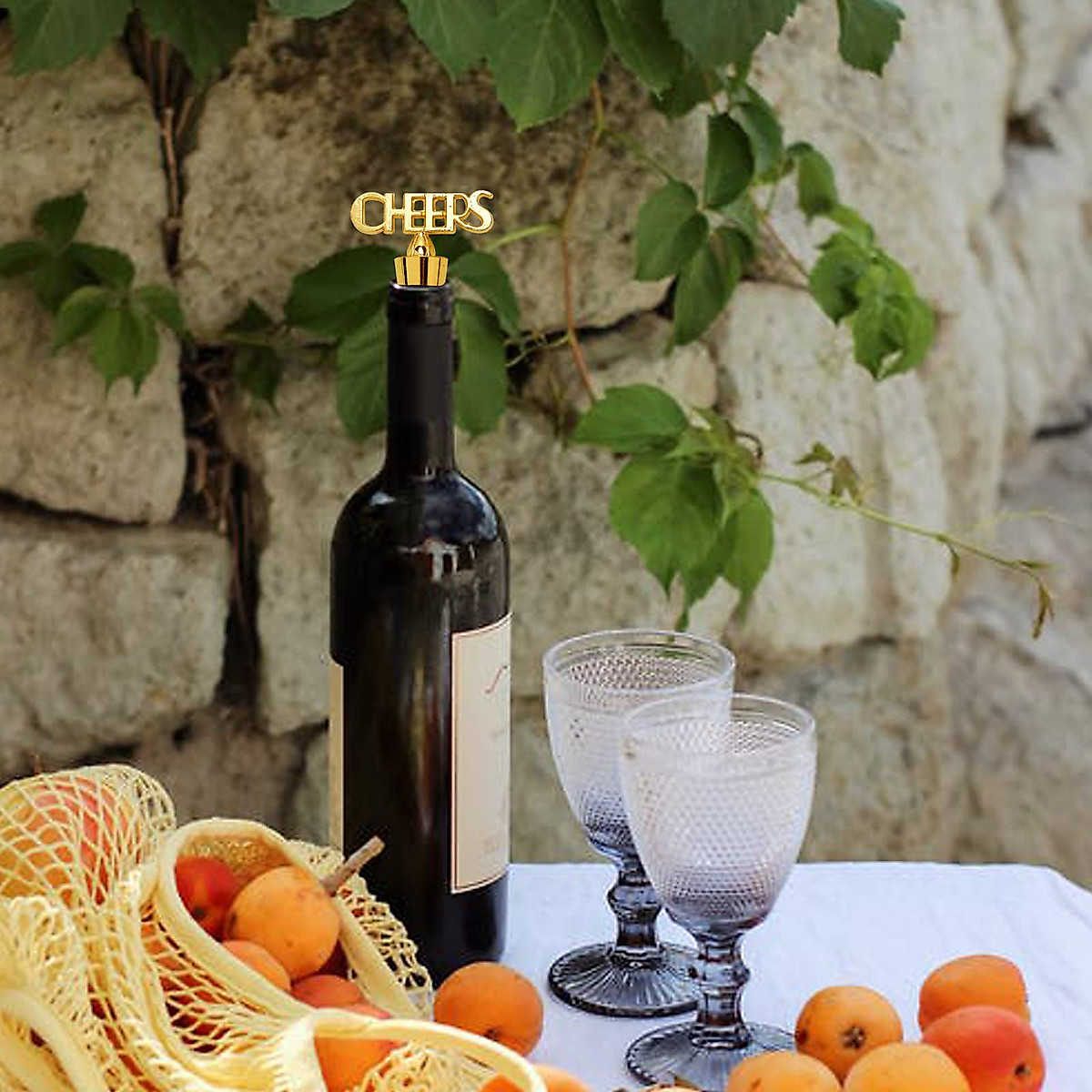 Cheers Wine Stopper for party supplies Gold Wine Stopper Decorative Cheers Wine Stopper Unique Wine Stoppers Champaign Stoppers Wine Sealer Caps Champagne Preserver Wine Bottle Seal Plug