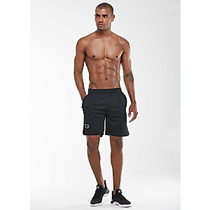 G Gradual Men's 7" Workout Running Shorts Quick Dry Lightweight Gym Shorts with Zip Pockets (2 Pack: Black/Blue Large)