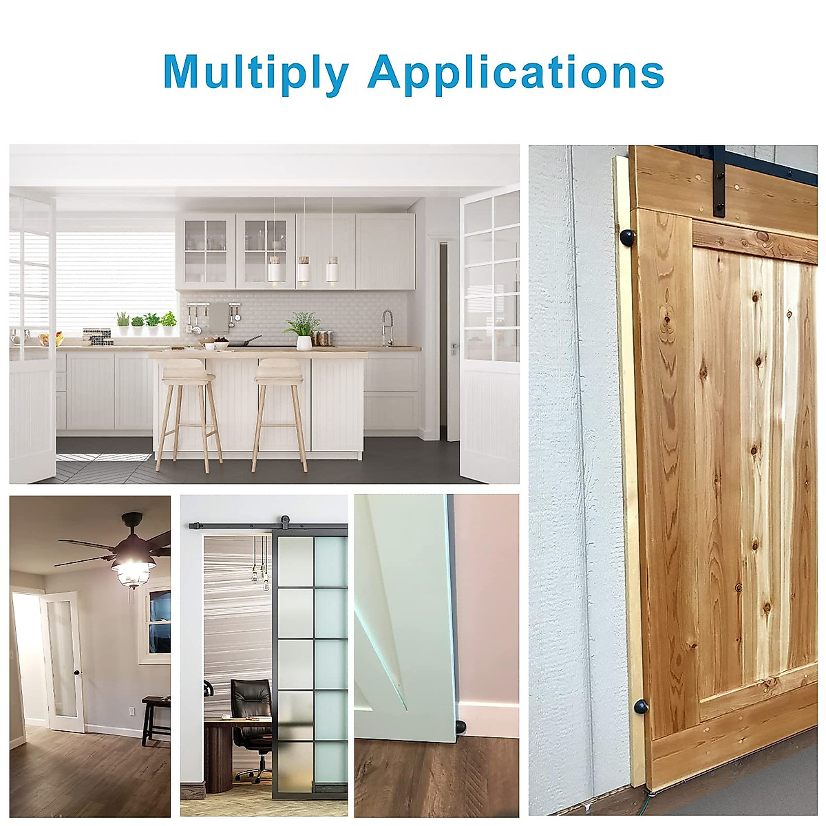 Door Stops 2 Pack, Magnetic Door Stop, Brushed Satin, Black Flush Modern Floor Mount Magnetic Door Catch Door Holder