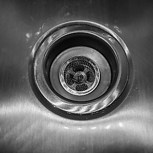 Treasure Gurus Stainless Steel Metal Kitchen Sink Basin 2pc Filter Set Strainer Stopper Bath Tub Hair Catcher Drainer