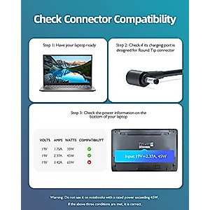 45W 33W AC Charger Fit for Asus Chromebook C202 C202S C202SA C300 C300M C300MA C300S C300SA C200 C200M C200MA C301SA C301S C301 D553MA D553M D553 C202SA-YS04 Laptop Power Supply Adapter Cord