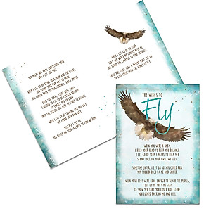 Smiling Wisdom - The Wings to Fly Encouraging Greeting Card & Silver Wings Necklace Gift Set - Daughter From Mom Dad - Graduation Birthday, Leaving Home - .925 Silver