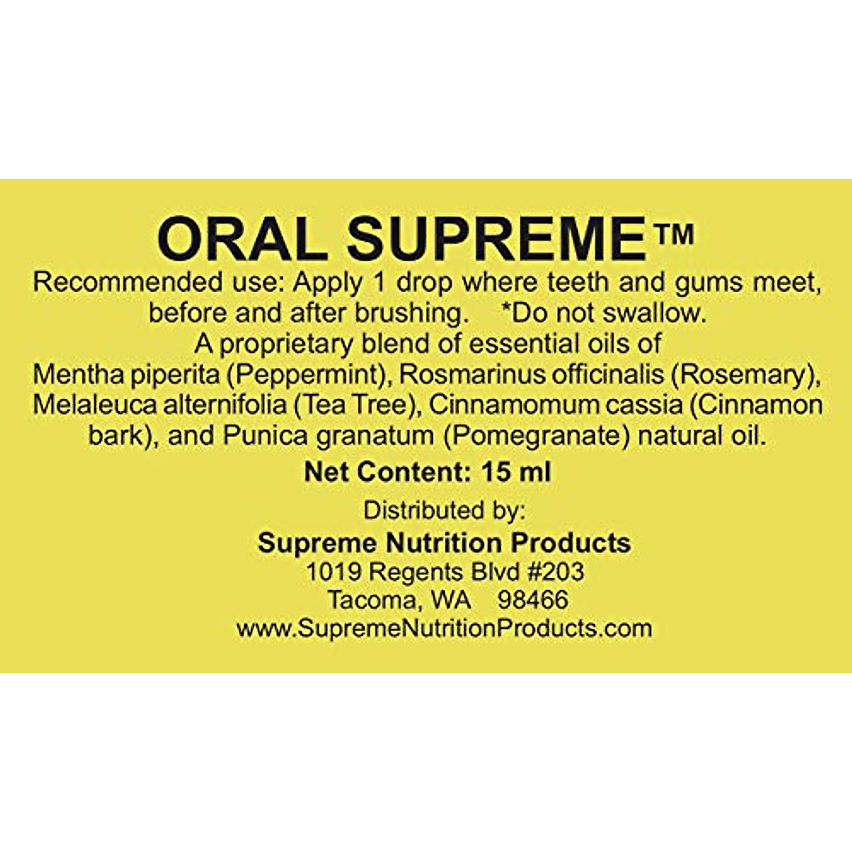 Oral Supreme by Supreme Nutrition, Essential Oil Blend | 15 ml