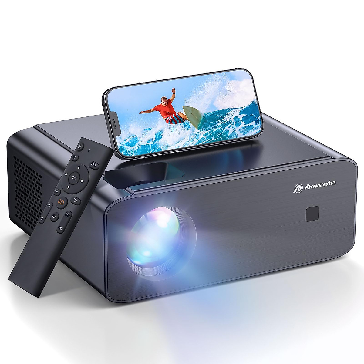5G WiFi Bluetooth 4K Projector, Autofocus 450 ANSI Lumen Full HD Native 1080P Projector, Outdoor Projector Auto 6D Keystone, 50% Zoom, 300” Display Movie Projector for Home Theater