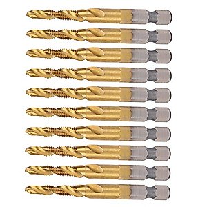 M5 tap, Tap Drill Bits, 4.2 Hex Square Shank High Speed Steel 10Pcs for Drilling Reaming