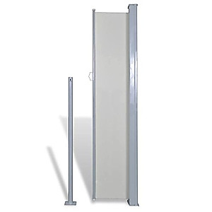 Festnight Patio Retractable Privacy Wall Folding Side Awning Screen Divider Fence Garden Outdoor Sun Shade and Wind Scree for Lawn Terrace Backyard Gray 9.8 x 5.3 Feet (L x H)