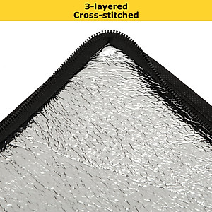 Acrux7 5 Pack Insulated Grocery Bags with Zipper, Reusable Food Delivery Bag, Medium Collapsible Leak-poof Insulated Bags, Food Warmer Bag, Insulated Shopping Bags for Hot & Cold, Groceries (Black)