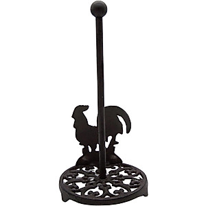 Cast Iron Rooster Paper Towel Holder 13 Inch