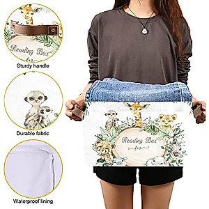 Safari Wild Animal Leaves Personalized Storage Basket ,Custom Storage Bins Cubes Organizer with Handle for Bedroom Wardrobe,Nursery,Basket 1 Pack