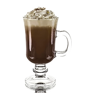 Red Co. Original Footed Clear Glass Irish Coffee Mug, Set of 6-7.75 Ounce