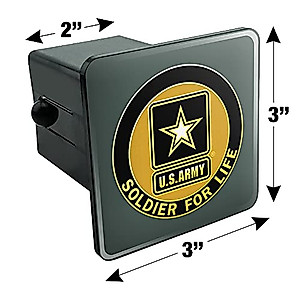 U.S. Army Soldier for Life Logo Tow Trailer Hitch Cover Plug Insert