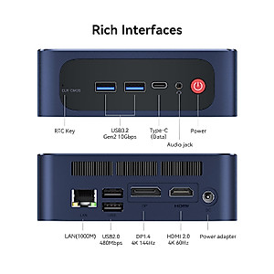 Beelink Intel 12Th Mini PC SEI12| Core i5 Mini Computers i5-12450H Turbo 4.4Ghz 8C/12T Intel Plus Graphics 16GB DDR4&500GB SSD, Dual 4K displays, WiFi 6, Bluetooth 5.2, Low-Power Gaming PC