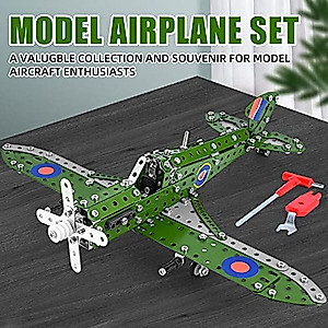 STEM Building Toys Model Airplane Kits for Boys 8-12,Airplane Model Scale 1:32 Metal Building Kit,Erector Set Model Planes for Kids 8-12,Best Airplane Gifts for Hurricane Fighter Fans