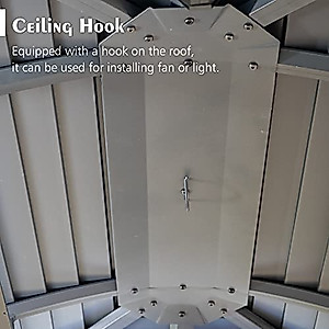 Kozyard 10ftx12ft Hardtop Aluminum Permanent Gazebo with a Mosquito Net Sidewall and Privacy Wall (Odyssey 10ftx12ft)