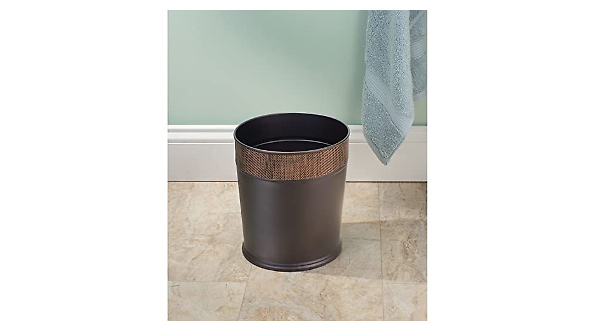 mDesign Bronze Small Trash Can - Stylish & Compact