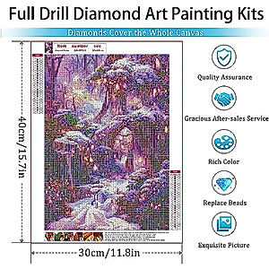 GemZono 2 Pack Diamond Painting Kits for Adults&Kids DIY 5D Diamond Art Paint with Round Diamonds Full Drill Gem Art Painting Kit for Home Wall Decor Gifts(12x16inch/30×40cm)