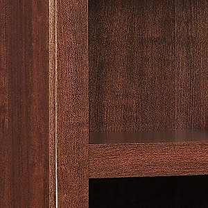 Pemberly Row 2 Shelf Bookcase TV Stand Console Wood Storage Easy Assembly in Cherry Finish