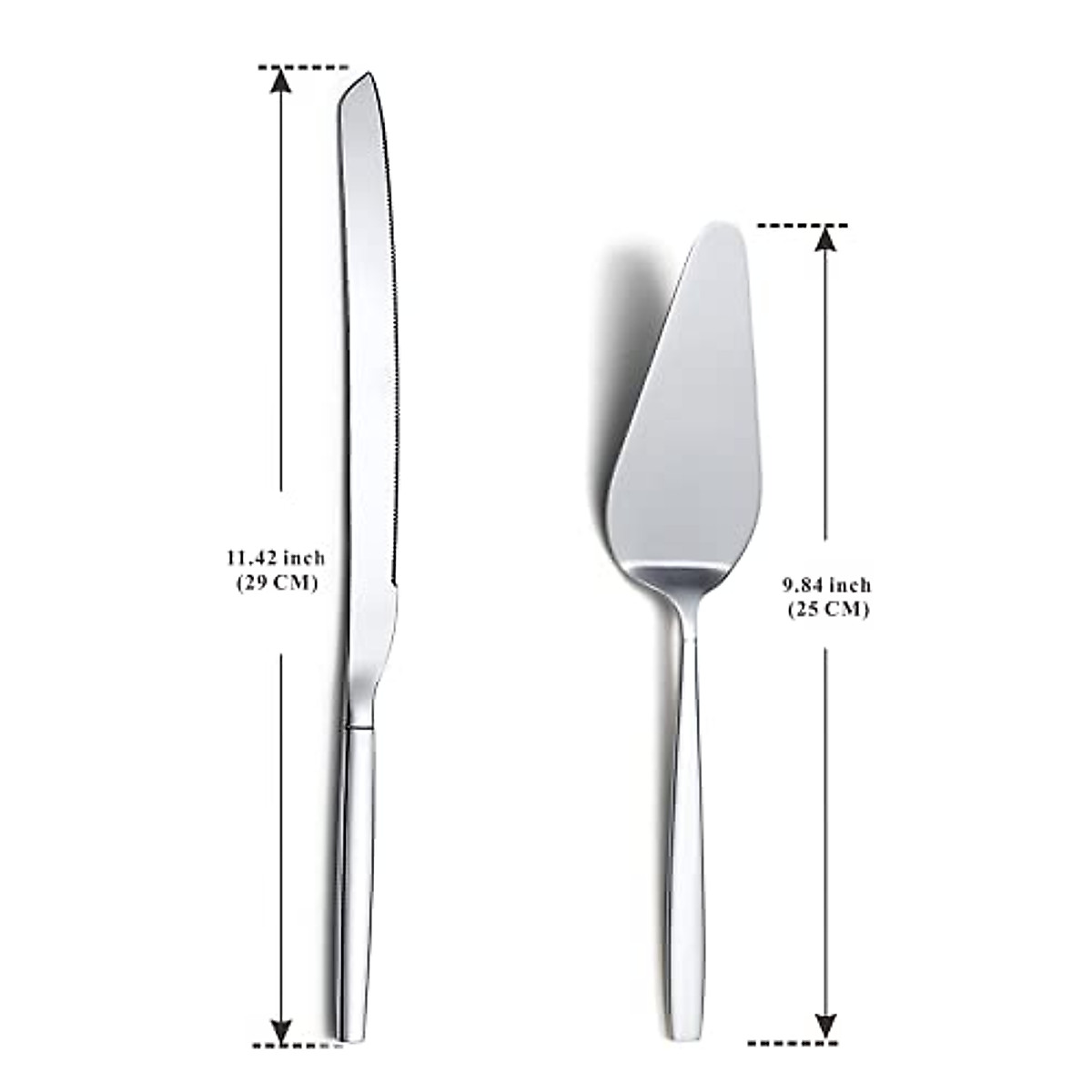 Berglander Wedding Cake Knife and Server Set, Stainless Steel Cake Cutting Set For Wedding Include Cake Cutter And Cake Server Perfect For Wedding, Birthday, Parties and Events