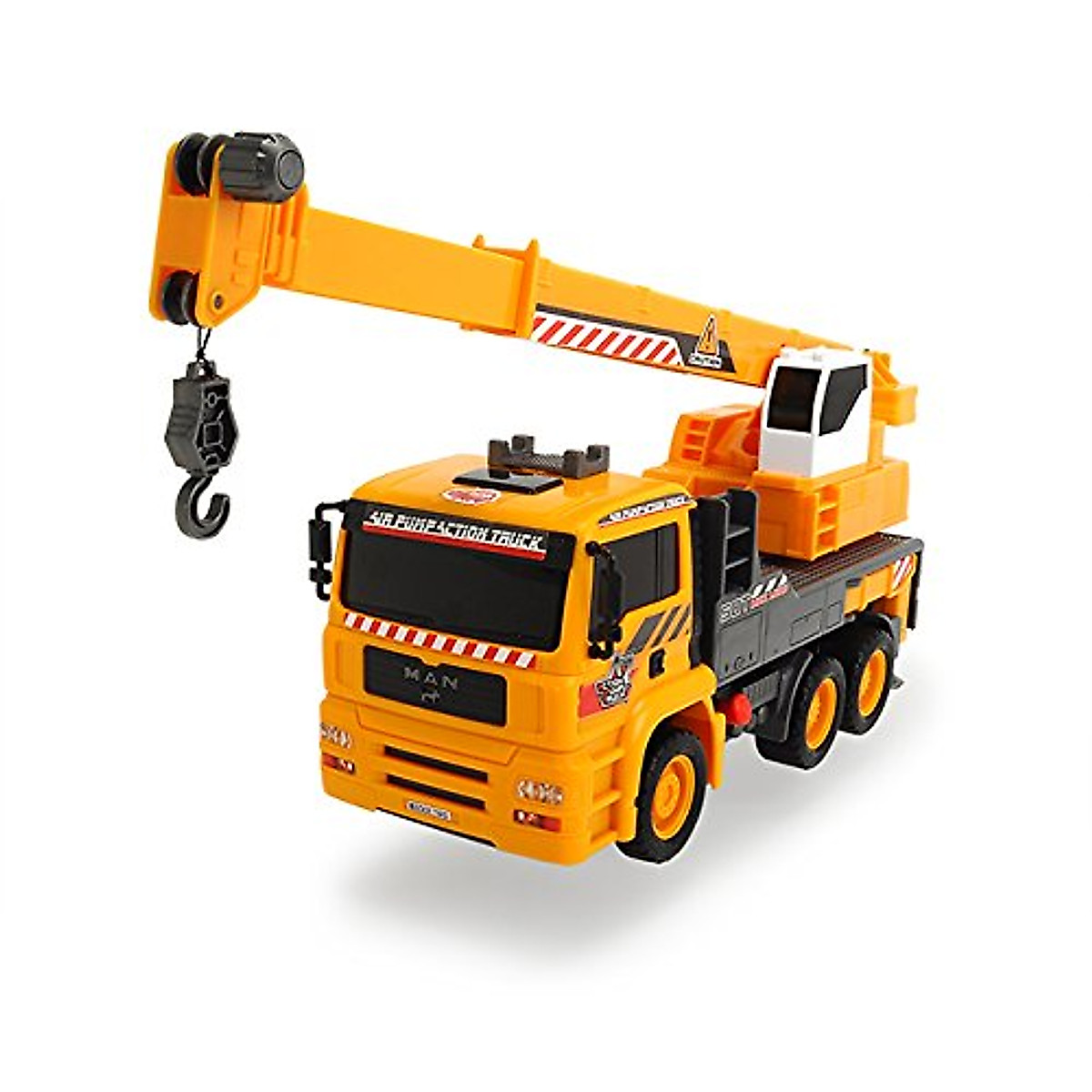 DICKIE TOYS Air Pump Action Mobile Crane Truck, 12", Yellow