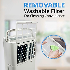 Ivation 14.7 Pint Compressor Dehumidifier – Small and Compact with Continuous Drain Hose for Smaller Spaces, Bathroom, Attic, Crawlspace and Closets - for Spaces Up to 320 Sq/Ft