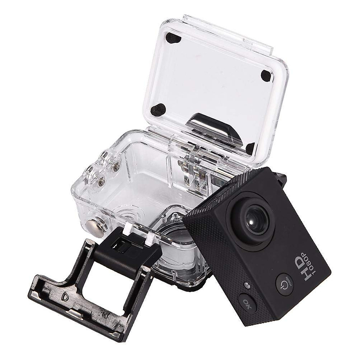 Action Camera 12MP Waterproof 30m Outdoor Sports Video Camera 1080P Full LCD Mini Camcorder with 900mAh Rechargeable Batteries and Mounting Accessories Kits(Black,)