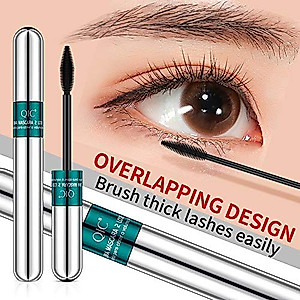 2PCS 4D Silk Fiber Lash Mascara,2 in 1 Thrive Mascara For Natural Lengthening And Thickening Effect,no clumping Superstrong Mascara for Long-Lasting,Beauty Charming Eye Make up
