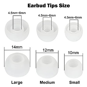 DMZHY Earbud Tips Replacement Earbud Tips Earbud Replacement Tips Headphone Earbud Tips Ear Covers Earbuds Rubber Tips Compatible with Powerbeats 2 Powerbeats 3 Lg Samsung Earbuds White L 9 Pairs