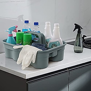 Begale 4-Pack Commercial Products Deluxe Carry Caddy for Cleaning Products, 2 Compartment Plastic Cleaning Basket