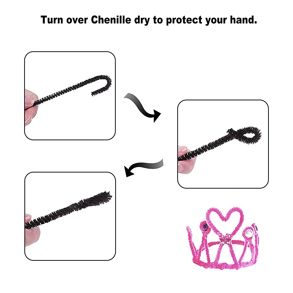 100Pcs Pink Pipe Cleaners，30cmX6mm Pipe Cleaners Craft Chenille Stems for DIY Art Creative Crafts (Pink100)