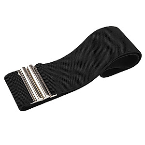 GRACE KARIN Women's Wide Stretchy Cinch Belt Vintage Elastic Waistband (S,Black CL409-1)