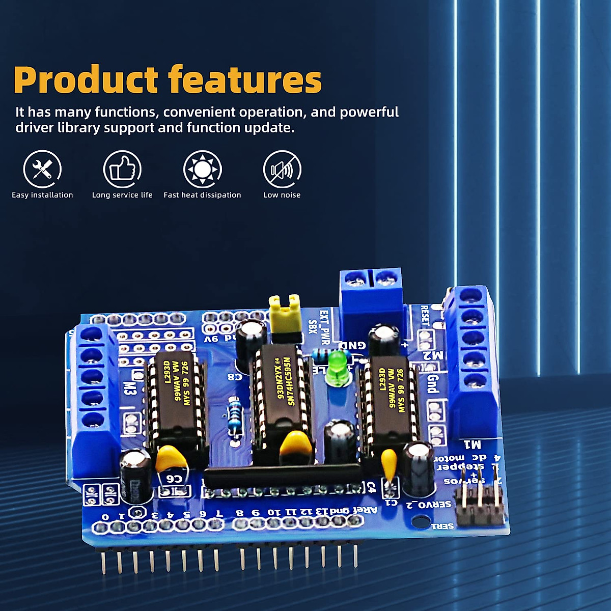 V TELESKY 3Pcs L293D Motor Driver Module - Shield Expansion Board Compatible with Arduino for Duemilanove Raspberry Pi Mega UNO R3 AVR ATMEL