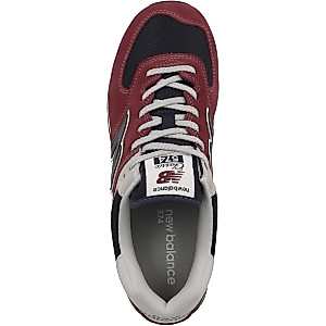 New Balance Men's 574 V2 Essentials Sneaker, Red/Navy, 11