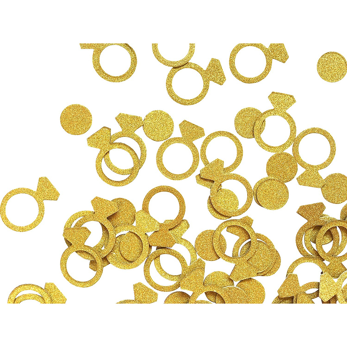 She Said Yaaas Banner, Garland & Confetti Set - Bachelorette, Engagement or Wedding Party Decorations - Sparkly Decorations with Super Fun Diamond Ring & Circle Confetti (Gold)