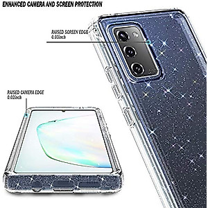 NZND Case for Samsung Galaxy S20 FE 5G with [Built-in Screen Protector], Full-Body Protective Shockproof Rugged Bumper Cover, Impact Resist Durable Phone Case (Crystal Glitter Clear)
