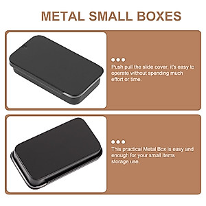 MAGICLULU 12pcs Rectangular Metal Tins Small Iron Boxes with Lids Mini Metal Boxes Containers Storage Case for Candies Jewelry Storage (Black)