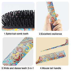 Camo Hair Brush,Anti Static & Frizz Air Cushion Massage combs for kids&Adults,Five different combs&Hair Brush For All Hair Types,Can Softens And Improves Hair Texture