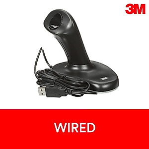 3M Wired Ergonomic Optical Mouse, Patented Vertical Grip Design Keeps Your Hand and Wrist at a Neutral Angle for Comfort, USB/PS2 Plug and Play Compatibility, 6.5' Cord, Large Size, Black (EM500GPL)