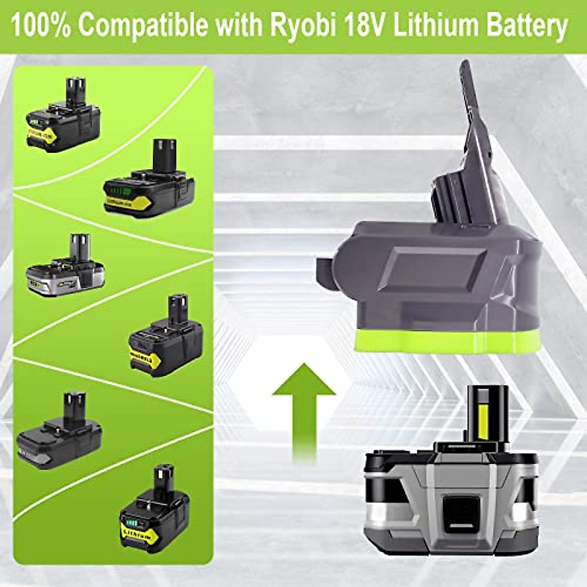 【Upgraded】 2-in-1 V7/8 Adapter for Ryobi 18V Lithium Battery Convert to for Dyson V7/8 Handheld Vacuum Cleaner Battery Compatible with V7/8 Animal V7/8 Absolute V7/8 Motorhead Pro V7/8