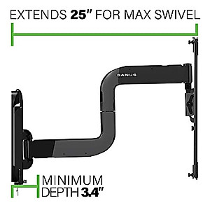 SAMSUNG QN70Q60BAFXZA 70" QLED Quantum HDR 4K Smart TV with a Sanus VLF525-B1 Full-Motion Premium Series Mount for 50"-82" Flat Screen TV's (2022)