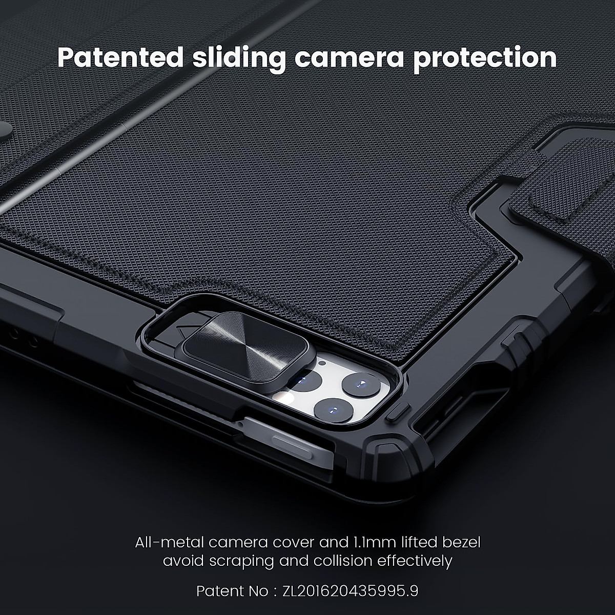 Nillkin Keyboard Case for iPad Air 13-inch (M3 2025/M2 2024), iPad Pro 12.9-inch (6th/5th/4th/3rd Gen) Rugged Case with Detachable Keyboard, Magic Trackpad, 7-Color Backlit, Portrait/Landscape, Black