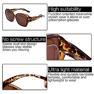 Face Shadow Over Glasses Sunglasses for Women Polarized UV Protection, Fit Over Prescription Glasses Sunglasses Lightweight