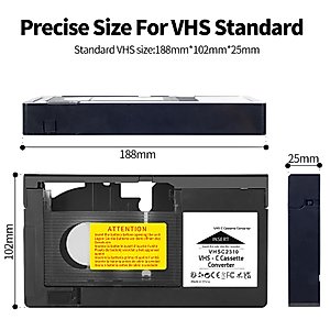 VHS-C Cassette Adapter Compatible with VHS-C SVHS Camcorders JVC RCA Panasonic Motorized VHS Cassette Converter （NOT Compatible with 8mm / MiniDV / Hi8）
