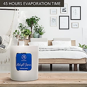 Scented Candle Midnight Jasmine - Soywax Candle with Essential Oil - Glass Candle Gift - Aromatherapy Candle - Up to 45 Hours Burn Time - Soy Wax Candles - Home Scented Candles