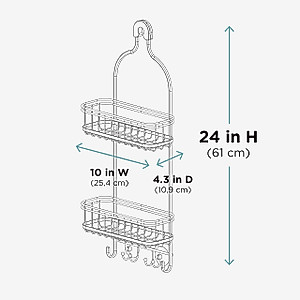 Zenna Home Hanging Over-the-Shower Caddy, Satin Nickel