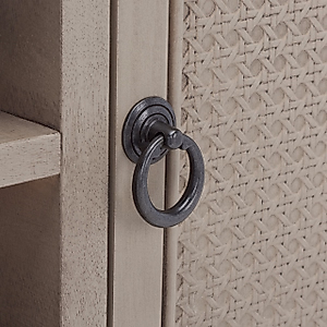 SAFAVIEH Home Collection Haines Greige 2-Door 1-Shelf Entertainment Stand up to 55" Flatscreen TV Media Unit